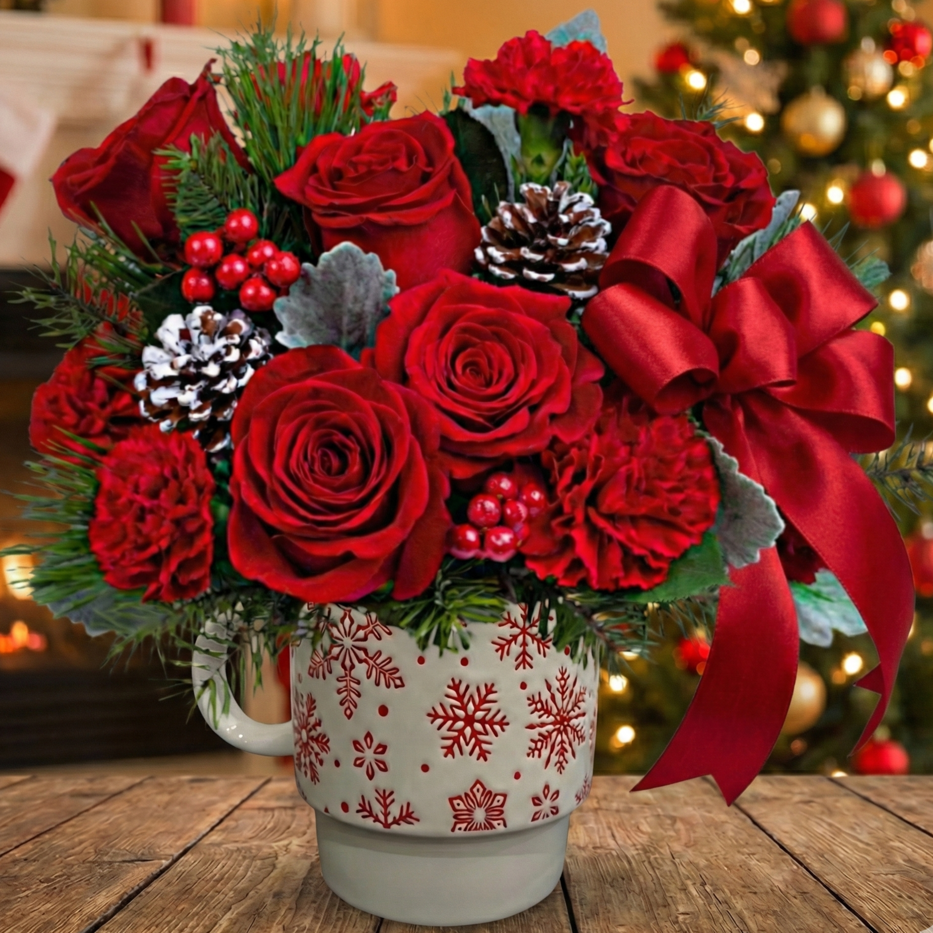 Holiday Hearth Mug Bouquet – ELF FLORAL STUDIO LTD.